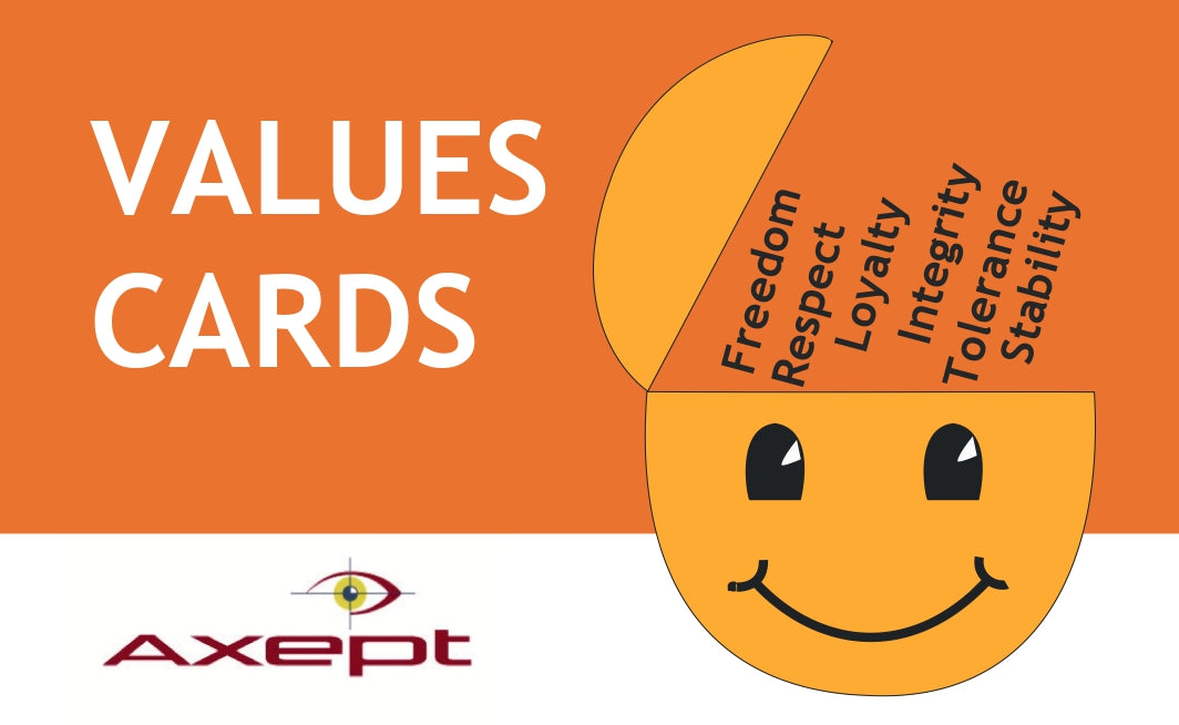 Værdikort på ENGELSK / Values Cards, set w. 35 pcs. – Axept.dk